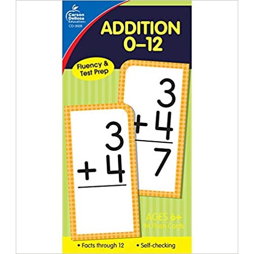 Addition 0–12 Flash Cards